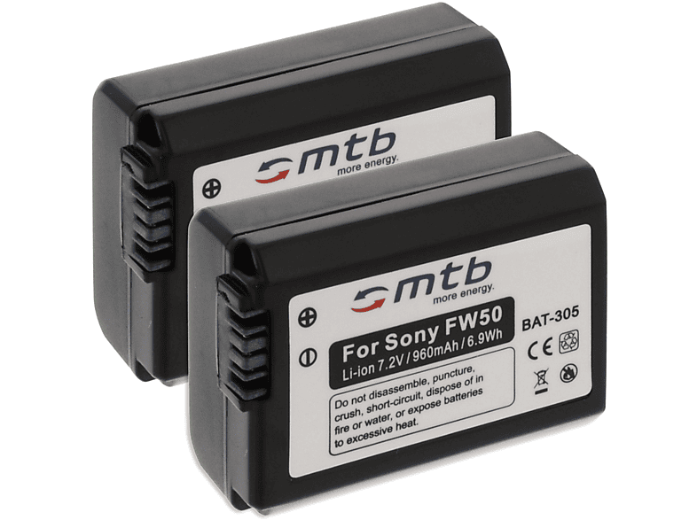 MTB MORE ENERGY 2x Akku für Sony NP-FW50 NP-FP50 Akku, Li-Ion, 960 mAh | MediaMarkt