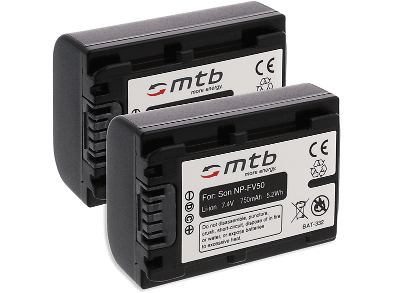 MTB MORE ENERGY 2x Akku für Sony NP-FV50 NP-FV50 Akku, Li-Ion, 750 mAh | MediaMarkt