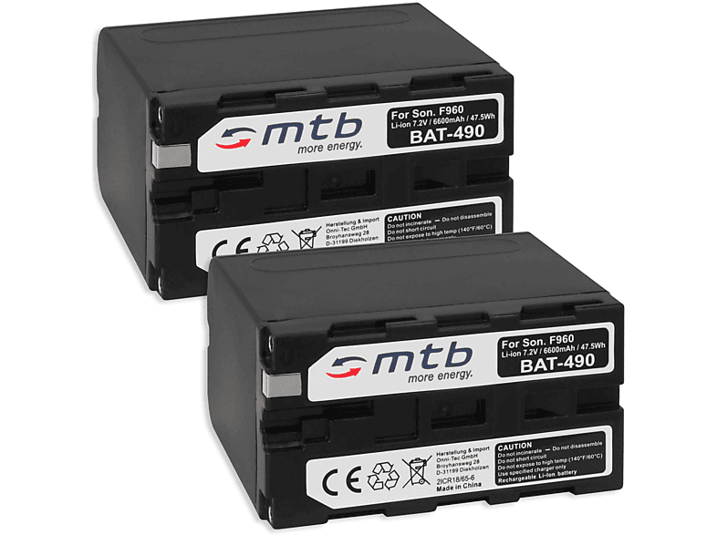 MTB MORE ENERGY 2x Akku für Sony NP-F970 (6600mAh) NP-F960 Akku, Li-Ion, 6600 mAh | MediaMarkt