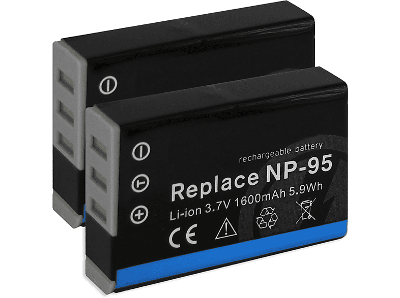 MTB MORE ENERGY 2x NP-95 Akku für Fuji Digitalkameras NP-95 Akku, Li-Ion, 1600 mAh | MediaMarkt