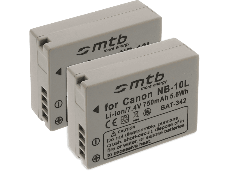 MTB MORE ENERGY 2x BAT-342 NB-10L Akku, Li-Ion, 750 mAh | MediaMarkt