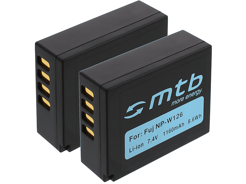 MTB MORE ENERGY 2x Akku für Fuji NP-W126 NP-W126 Akku, Li-Ion, 1160 mAh | SATURN