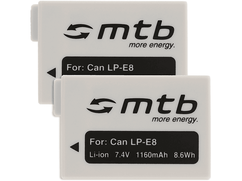 MTB MORE ENERGY 2x LP-E8 kompatibler Akku für Canon LP-E8 Akku, Li-Ion, 1160 mAh | SATURN