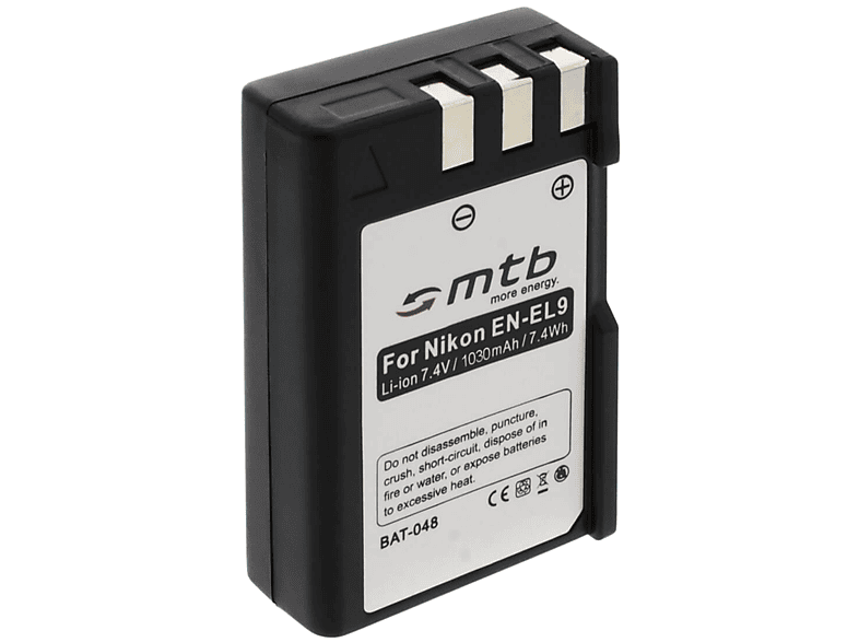 MTB MORE ENERGY EN-EL9 / EN-EL9a kompatibler Akku für Nikon EN-EL9 Akku, Li-Ion, 1030 mAh ...