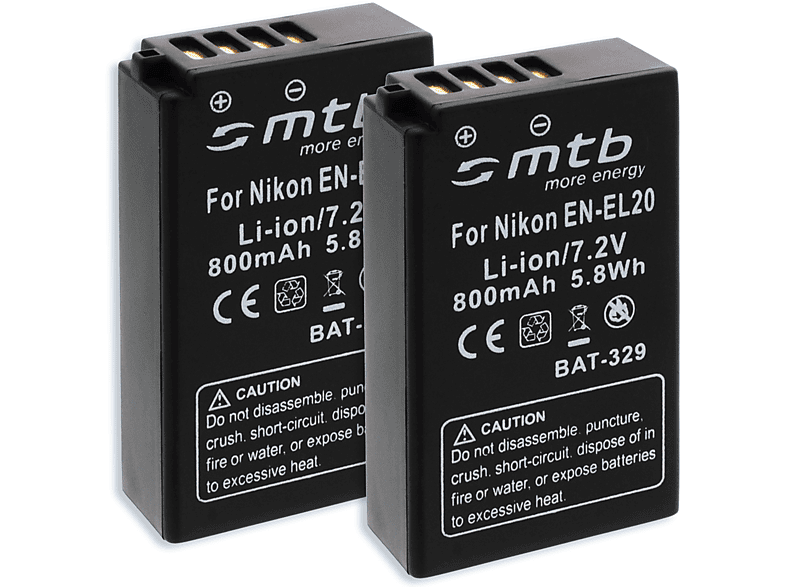 MTB MORE ENERGY 2x BAT-329 EN-EL20 Akku, Li-Ion, 800 mAh | SATURN