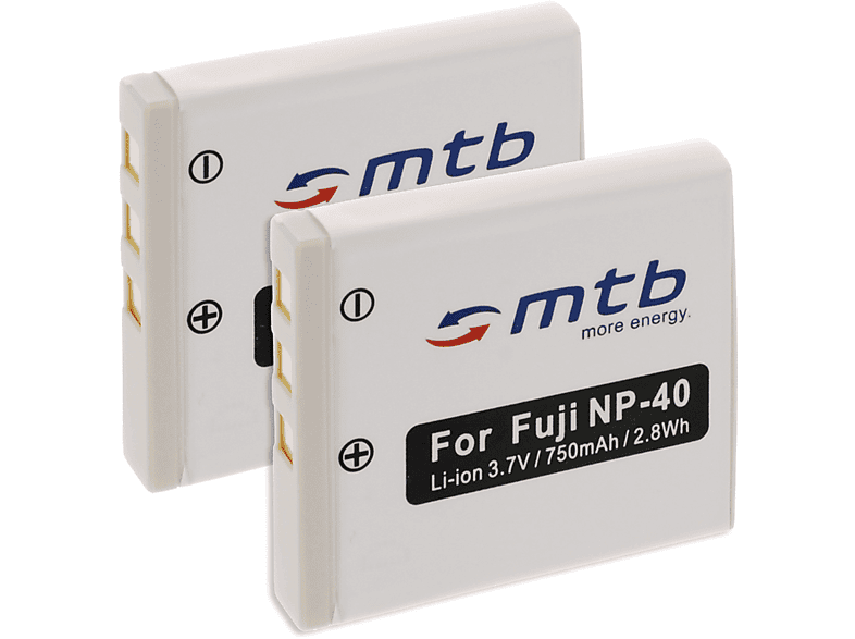 MTB MORE ENERGY 2x NP-40 kompatibler Akku für Fuji Fujifilm FNP-40 Akku, Li-Ion, 750 mAh | SATURN
