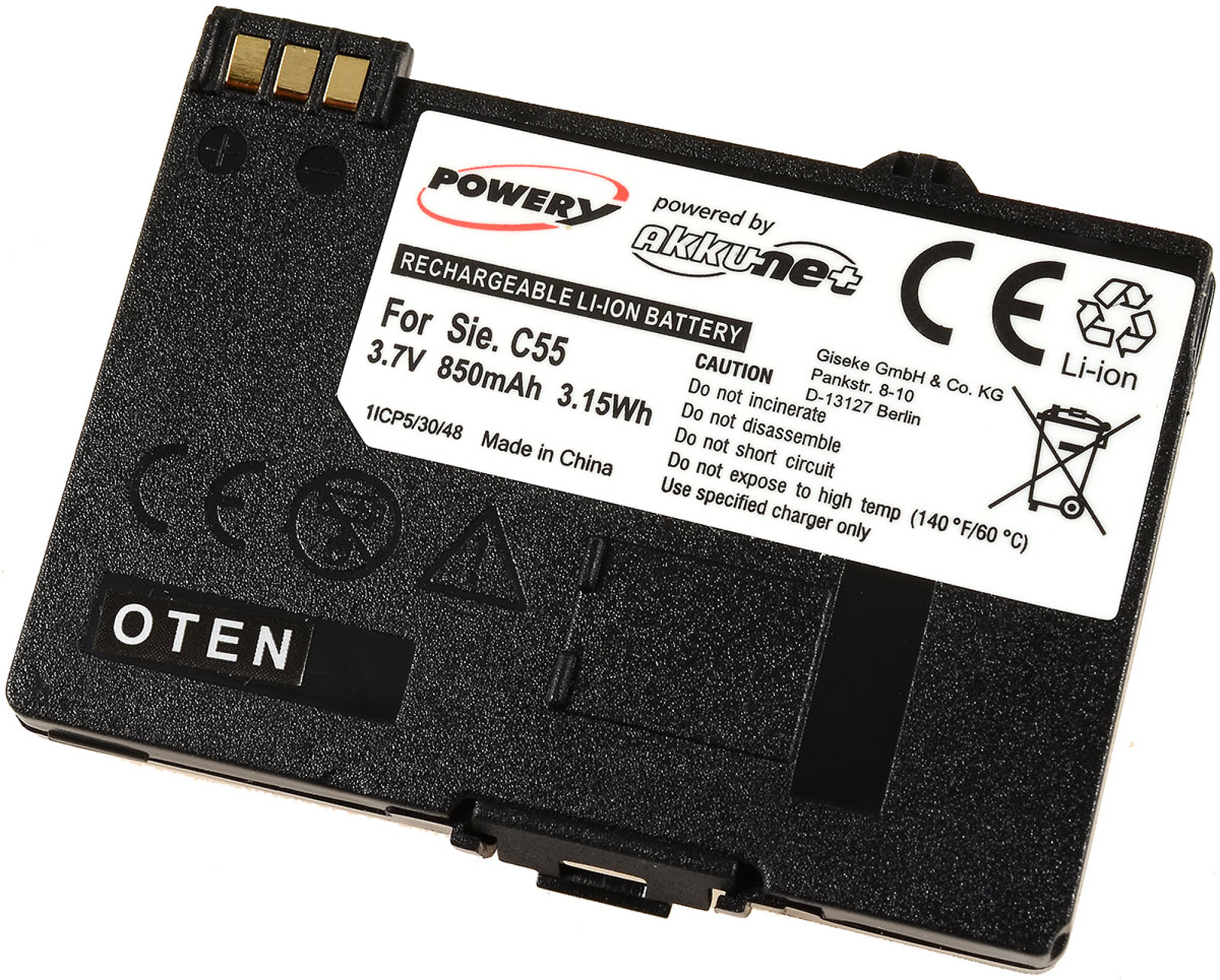 POWERY Akku für Siemens gigaset SL1 Li-Ion Akku, 3.7 Volt, 850mAh | MediaMarkt