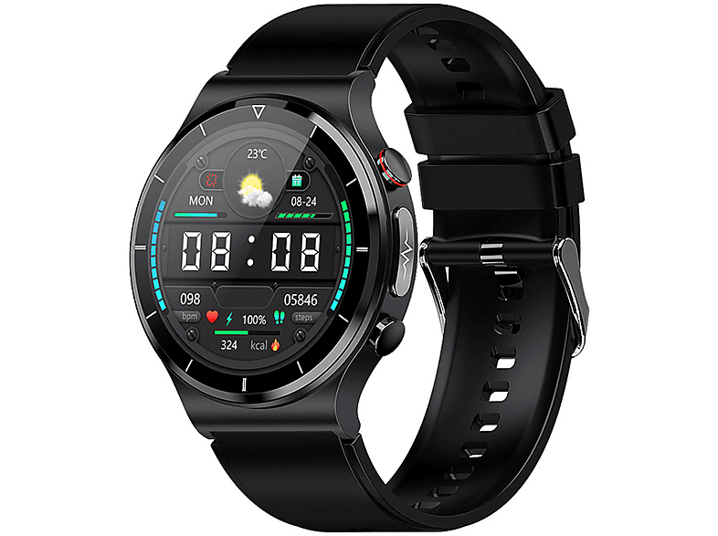 BRIGHTAKE A149-Uhren Smartwatch Leder, Schwarz | MediaMarkt