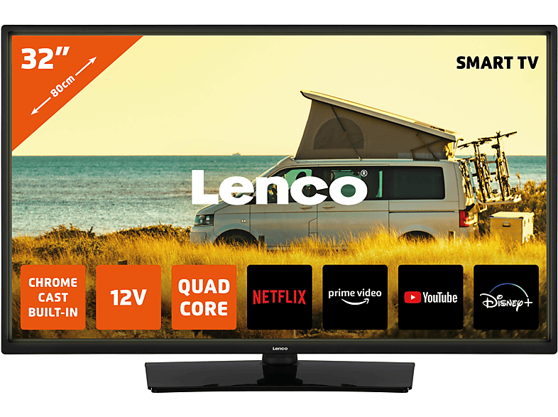 LENCO LED-3263BK LED TV (Flat, 32 Zoll / 80 cm, HD, SMART TV, Android ...