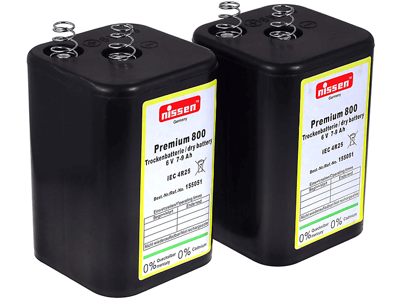 Pilas | NISSEN 4R25 Pila 6V-Block de Reemplazo para Pila de Linterna ...