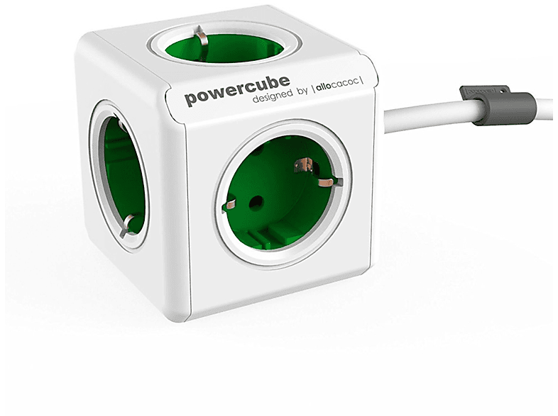 Enchufe modular | Power Cube 5 Tomas con Cable Extensión ALLOCACOC, Verde | MediaMarkt