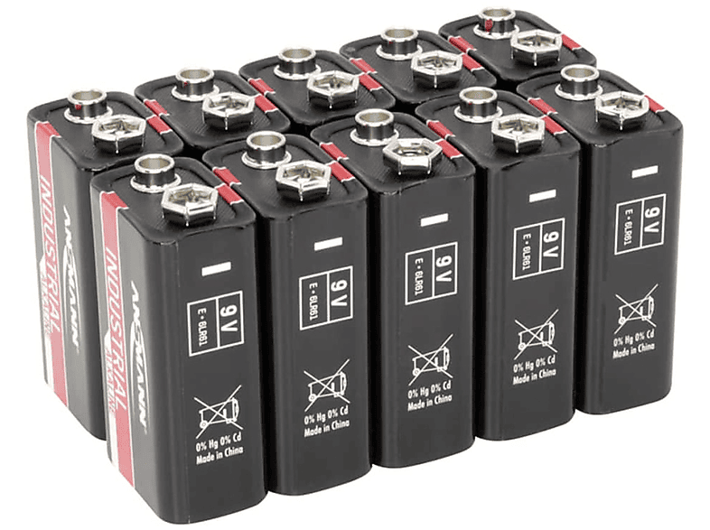 ANSMANN 413398 Alkaline Industriebatterie, 9 V 9 Volt, 525 Milliampere ...