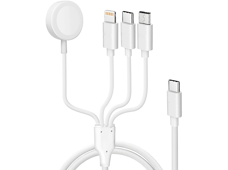 AVIZAR USB-C Kabel + Ladegerät für Apple Watch, Kabel, 1,2 m, Weiß ...