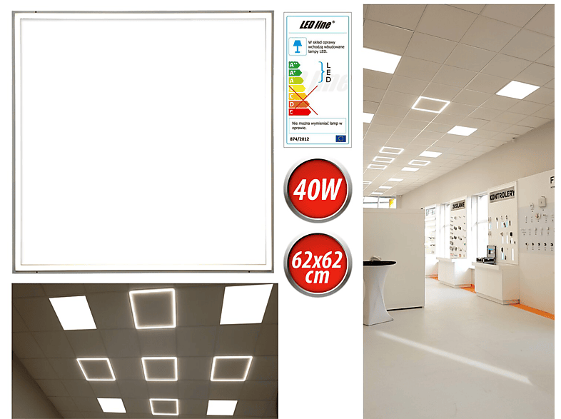 LED LINE LED Panel 40W 59,5 x 59,5 cm Rahmen 3400lm inkl. Trafo LED ...
