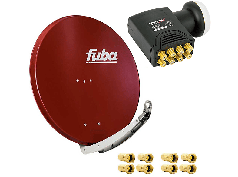 FUBA DAA 850 R Satellitenantenne Aluminium in Rot HDTV 4K DELUXE Octo ...