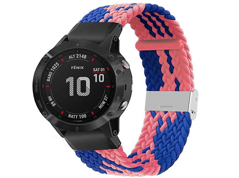 CASEONLINE Weave, Ersatzarmband, Garmin, Garmin Fenix 6, Blue Powder ...