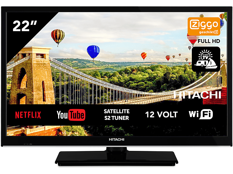 HITACHI 22HE4002 22 Zoll LED TV (Flat, 22 Zoll / 56 cm, Full-HD, SMART ...