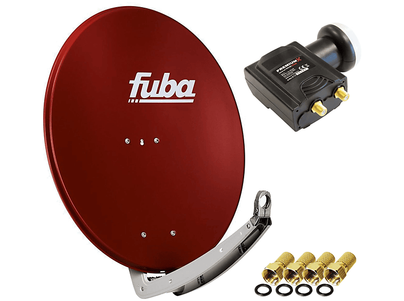 FUBA daa 780 Satellitenantenne Aluminium in Rot HDTV 3D 4KDELUXE Twin ...