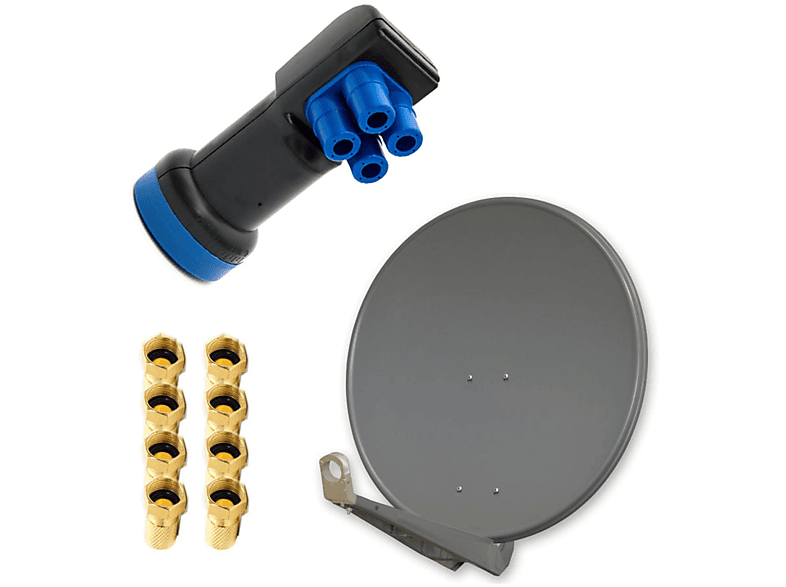 PREMIUMX DELUXE SAT Anlage 4 Teilnehmer 85cm Satellitenantenne Alu ...