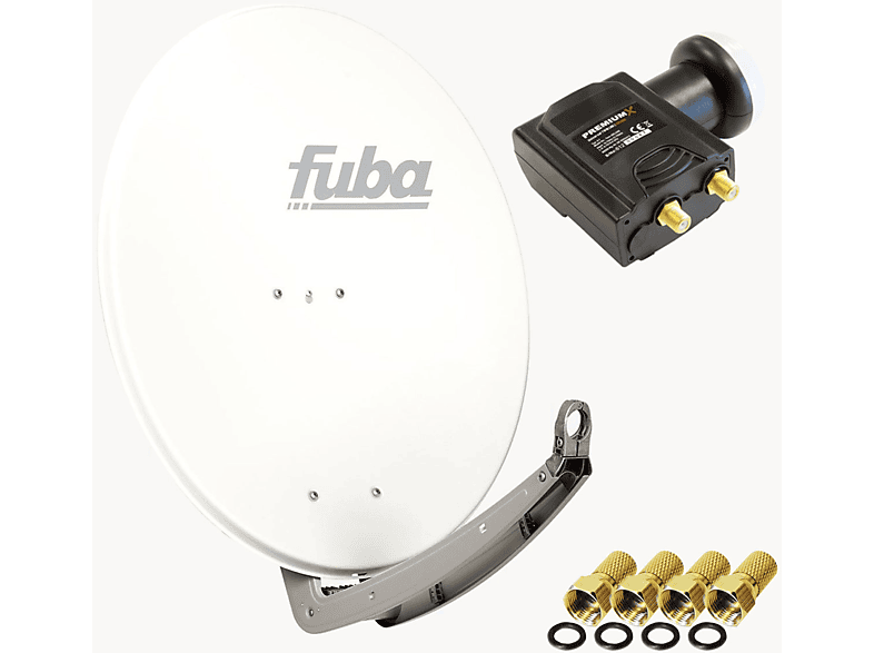 FUBA daa 780 Satellitenantenne Aluminium in Weiss HDTV 3D 4KDELUXE Twin ...