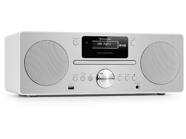 AUNA Harvard Micro-Anlage, DAB, Weiß / Silber-Metallic | SATURN