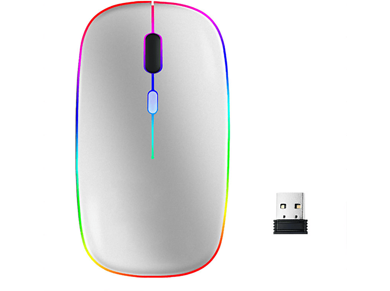 INF Kabellose Computermaus mit RGB-LED, Dual-Modus, Bluetooth/WLAN Maus ...