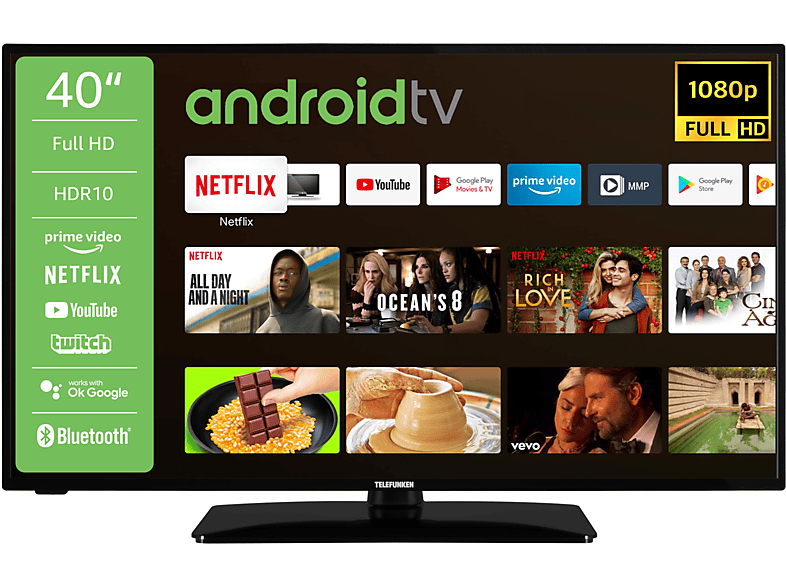 TELEFUNKEN D40F550X2CW LED TV (Flat, 40 Zoll / 102 cm, Full-HD ...