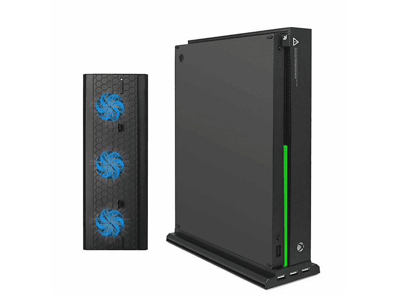 INF Xbox One X Ständer mit Lüfter und 3 USB-Ports Ladegerät Microsoft ...