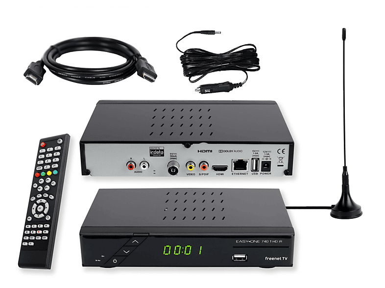 SET-ONE 740 HD Camping Set DVB-T-Receiver (HDTV, PVR-Funktion, DVB-T ...