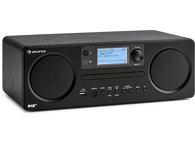 AUNA Worldwide CD Internet-Radio, FM, Bluetooth, Schwarzes Holz | SATURN