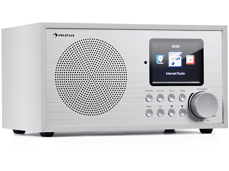 AUNA Silver Star Mini Internet-Radio, Internet Radio, Weiß / Silber-Metallic | MediaMarkt