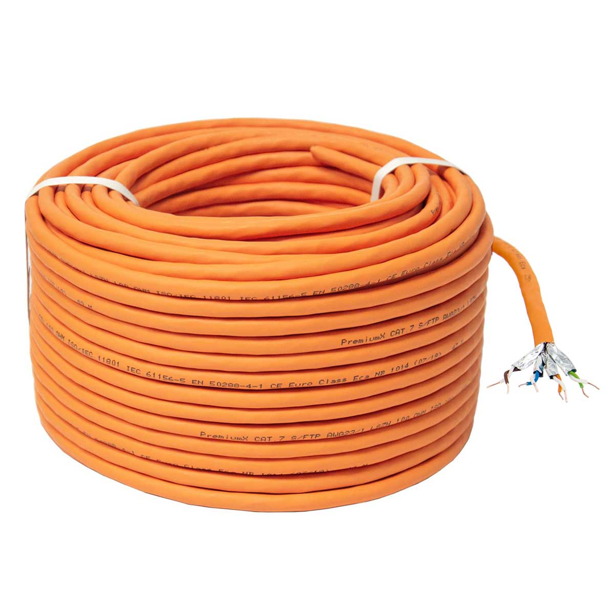 PREMIUMX 100m CAT 7 Netzwerkkabel Simplex LAN Kabel Ethernet Datenkabel ...