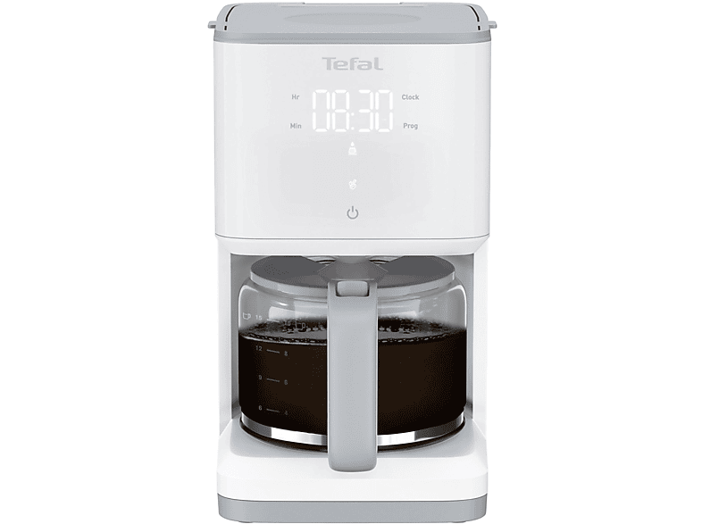 Cafetera de goteo | TEFAL CM6931, 1000 W, 1,25 l, 15 tazas, Blanco ...