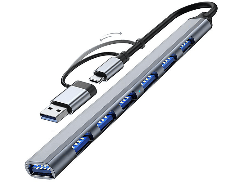 INF USB/USB-C-Hub mit 1 USB3.0 + 6 USB2.0 USB-Hub | SATURN