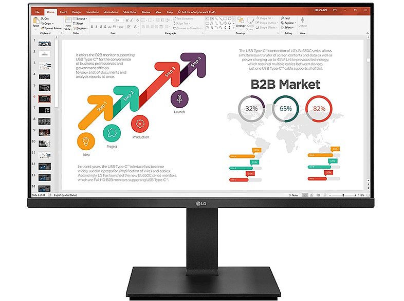 LG 24BP450Y-B 23,8 Zoll Full-HD Monitor (5 ms Reaktionszeit , 75 Hertz ...