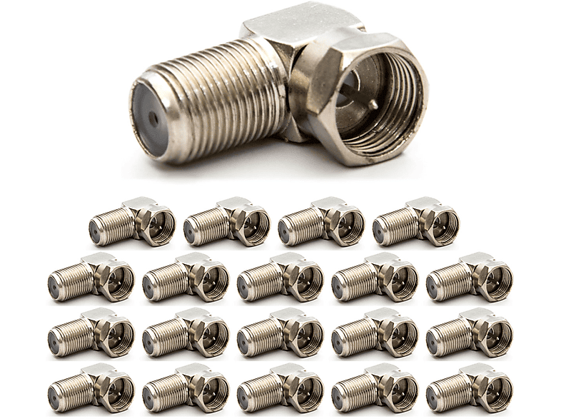 PREMIUMX 20x F-Stecker F-Kupplung 90° Winkel Verbinder SAT Adapter F ...