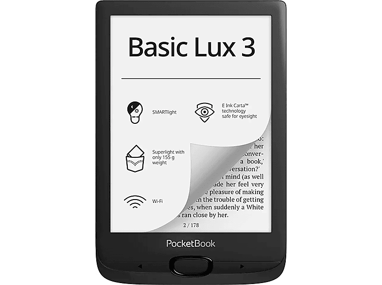 E-book - POCKETBOOK PB617-P-WW, 6 ", 8 GB, 212 ppp, E Ink Carta™, Negro ...