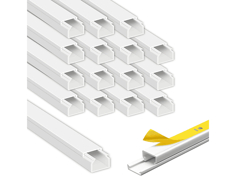 ARLI 16m Kabelkanal selbstklebend mit Bodenlochung 15x10 mm ...