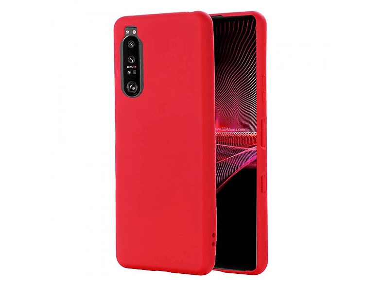 CASEONLINE Liquid Hülle, Backcover, Sony, Xperia 1 III, Rot | MediaMarkt