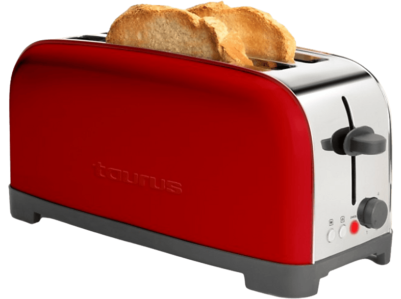 TAURUS TO1400 Toaster Rot, Edelstahl (1400 Watt, Schlitze: 2) | MediaMarkt