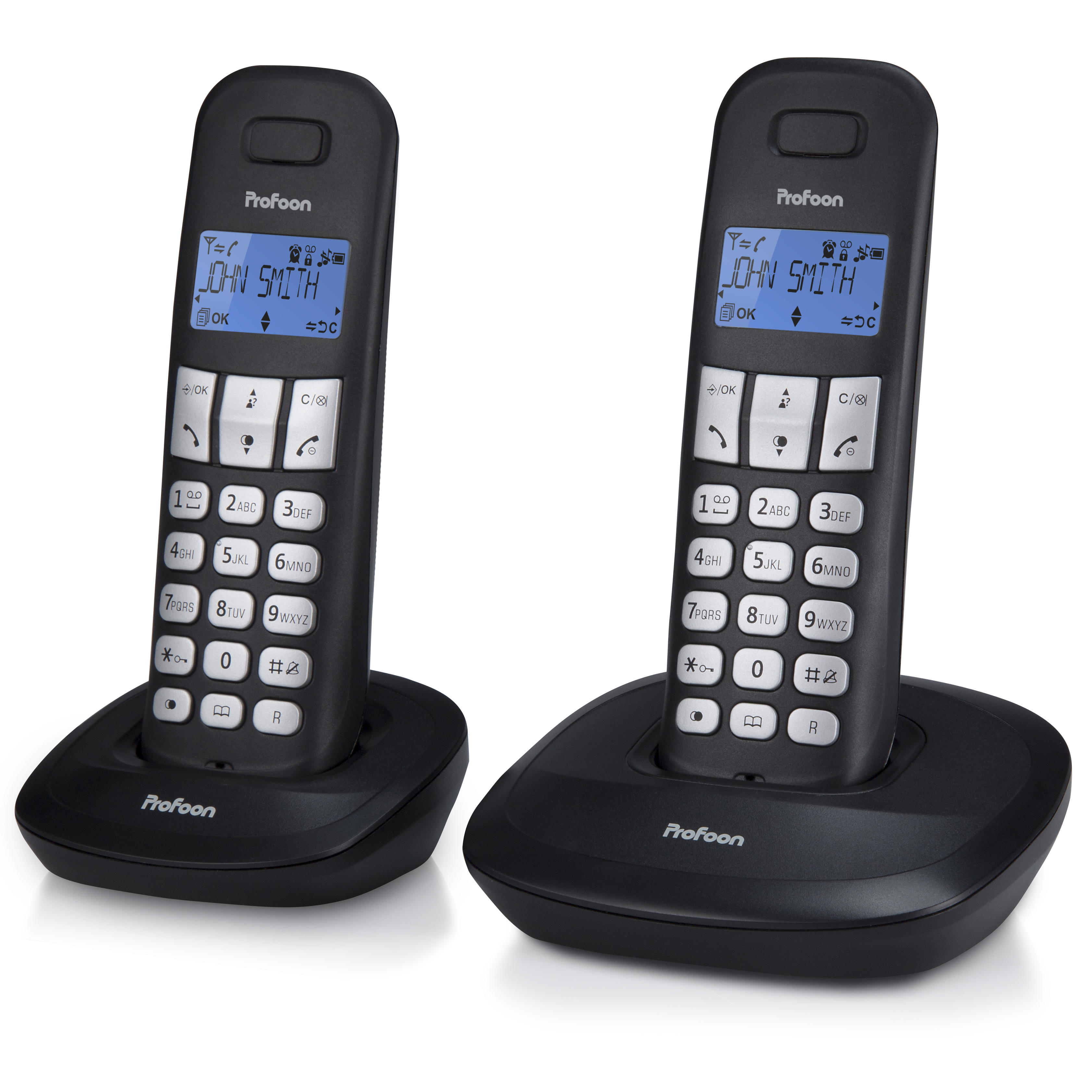 PROFOON PDX-1120 - 2er Set DECT-Telefon mit 2 Mobilteilen, DECT-Telefon ...