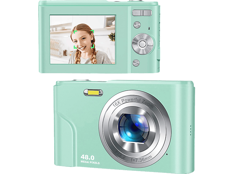 Cámara compacta - Cámara digital 1080P / 36MP / Zoom 16x color verde ...