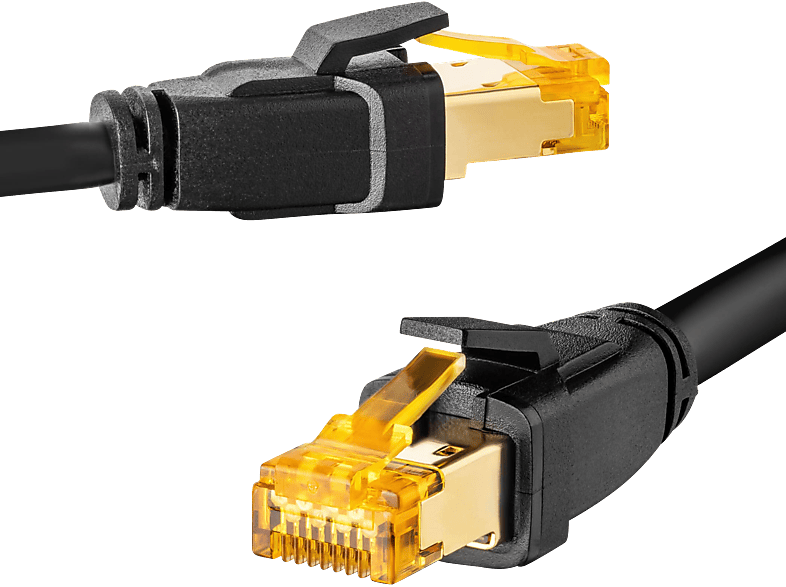 SEBSON LAN Kabel 3m CAT 8 rund 40 Gbit/s - RJ45 Stecker, Netzwerkkabel ...