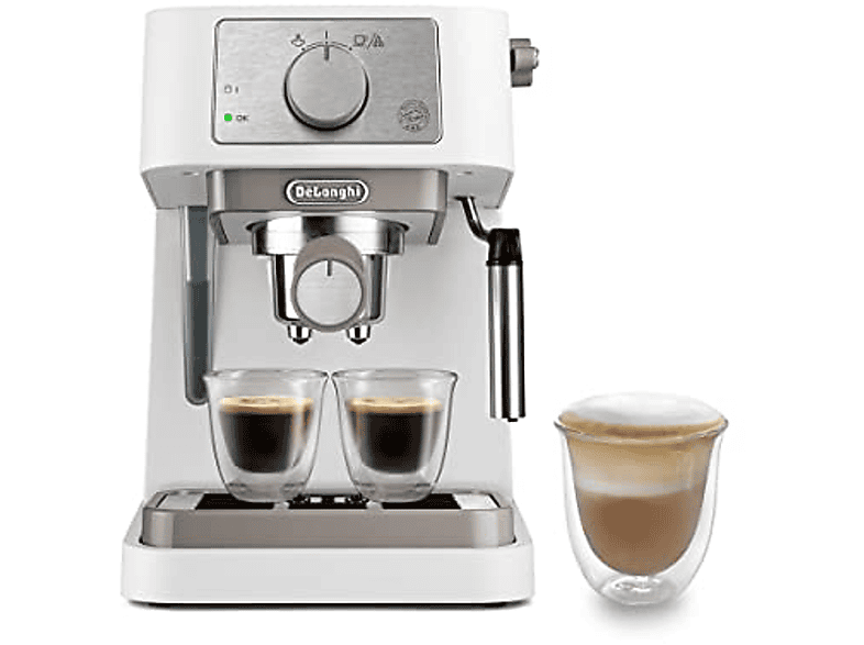 Cafetera express | DE LONGHI EC260.W, 15 bar, 1100 W, 2 tazas, Blanco ...
