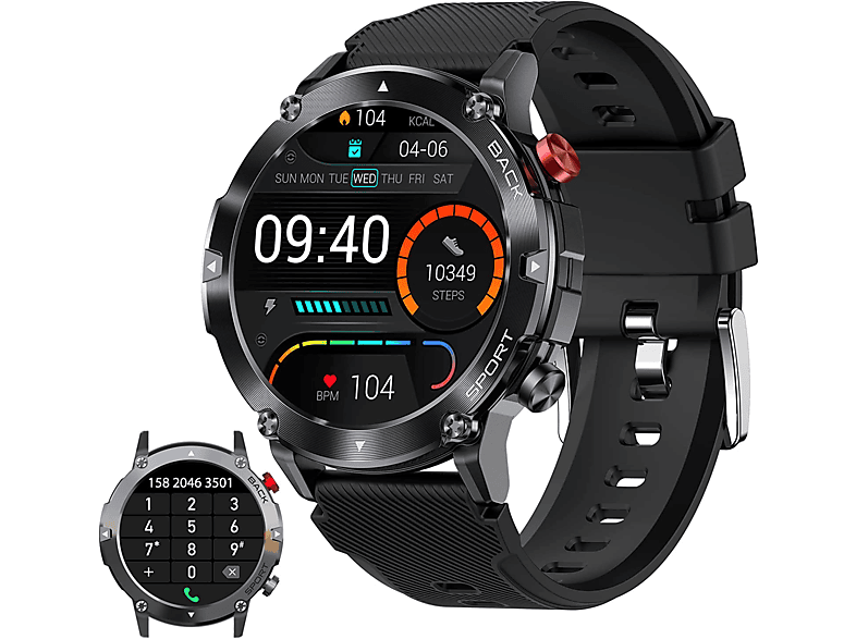 MANIKE C21 Smartwatch stainless steel Silikon, 140 | 210 mm, Schwarz ...