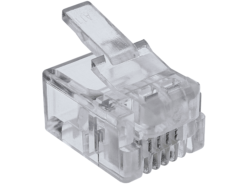 INLINE InLine Modularstecker, 6P4C RJ11 zum Crimpen auf Flachkabel ...