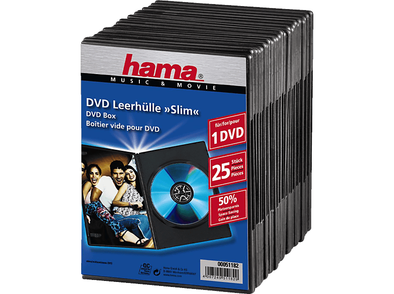 HAMA 51182 DVD SLIM BOX BLACK | DVD-Leerhülle (Schwarz) | MediaMarkt