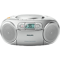Radiorecorder PHILIPS AZ127/12 mit Kassettendeck Radiorecorder, Silber ...