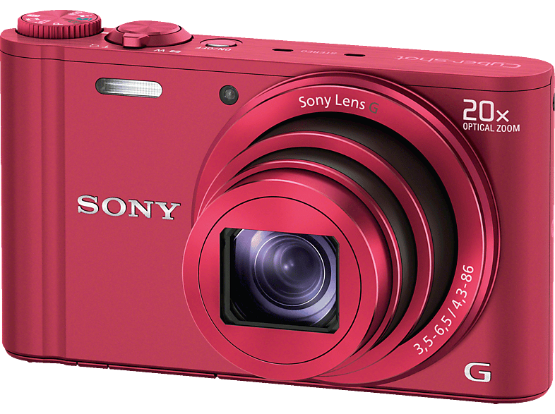 Cámara | Sony Cyber-shot DSC-WX300R Roja, 18.2 Mp, Wifi