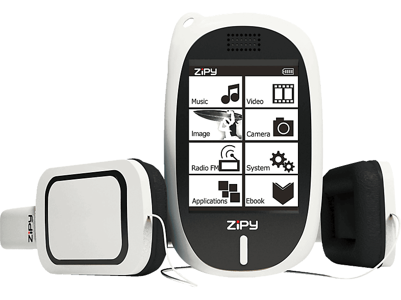 Reproductor MP5 con auriculares | Zipy Flamingo, Blanco/Negro, 4Gb ...